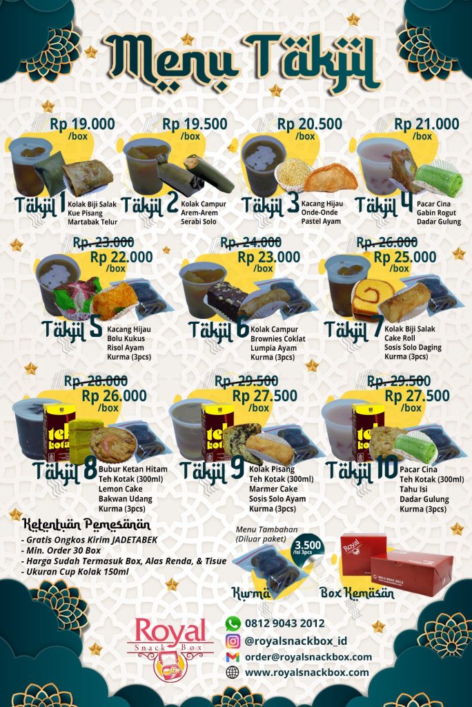 Menu Snack Berbuka Puasa (Takjil) - Royal Snack Box